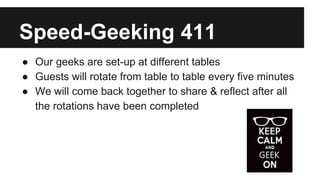 Speed-Geeking Night | PPTX | Education
