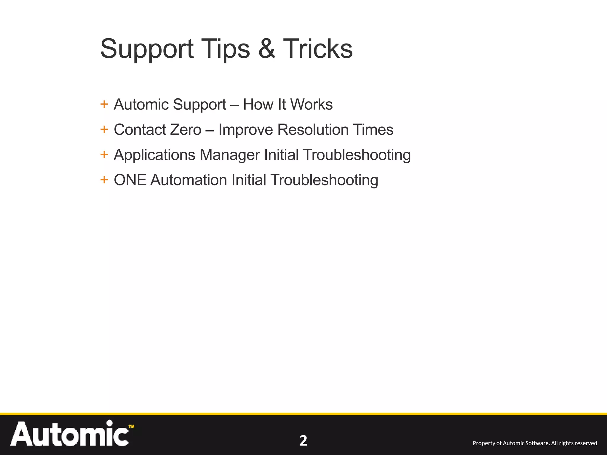 Automic Support Tips and Tricks | PPTX