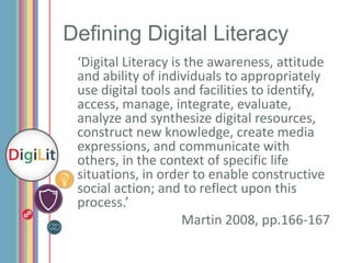 Defining Digital Literacy: in the context of the DigiLit Leicester ...