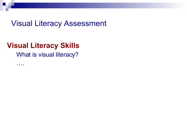 Visual Literacy Assessment | PPT | Education