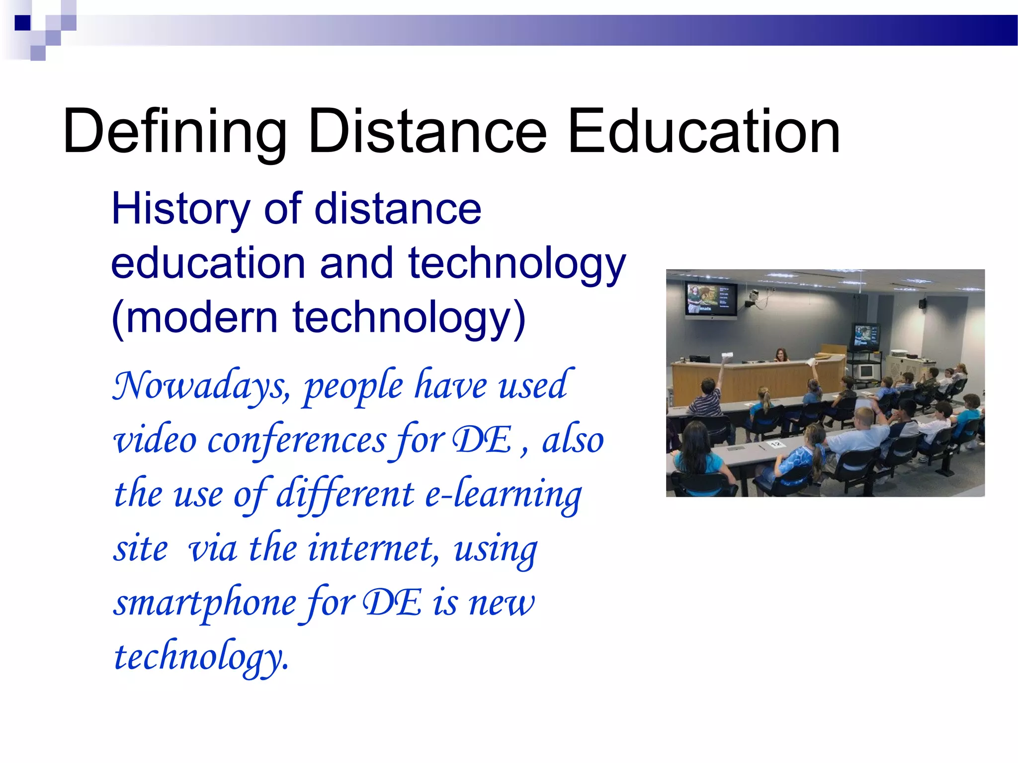 definition of distance education | PPT | Internet | Computing