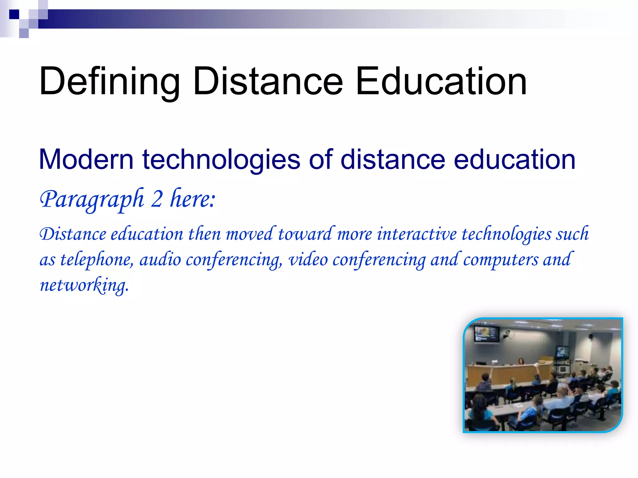 Definition of Distance Education | PPT