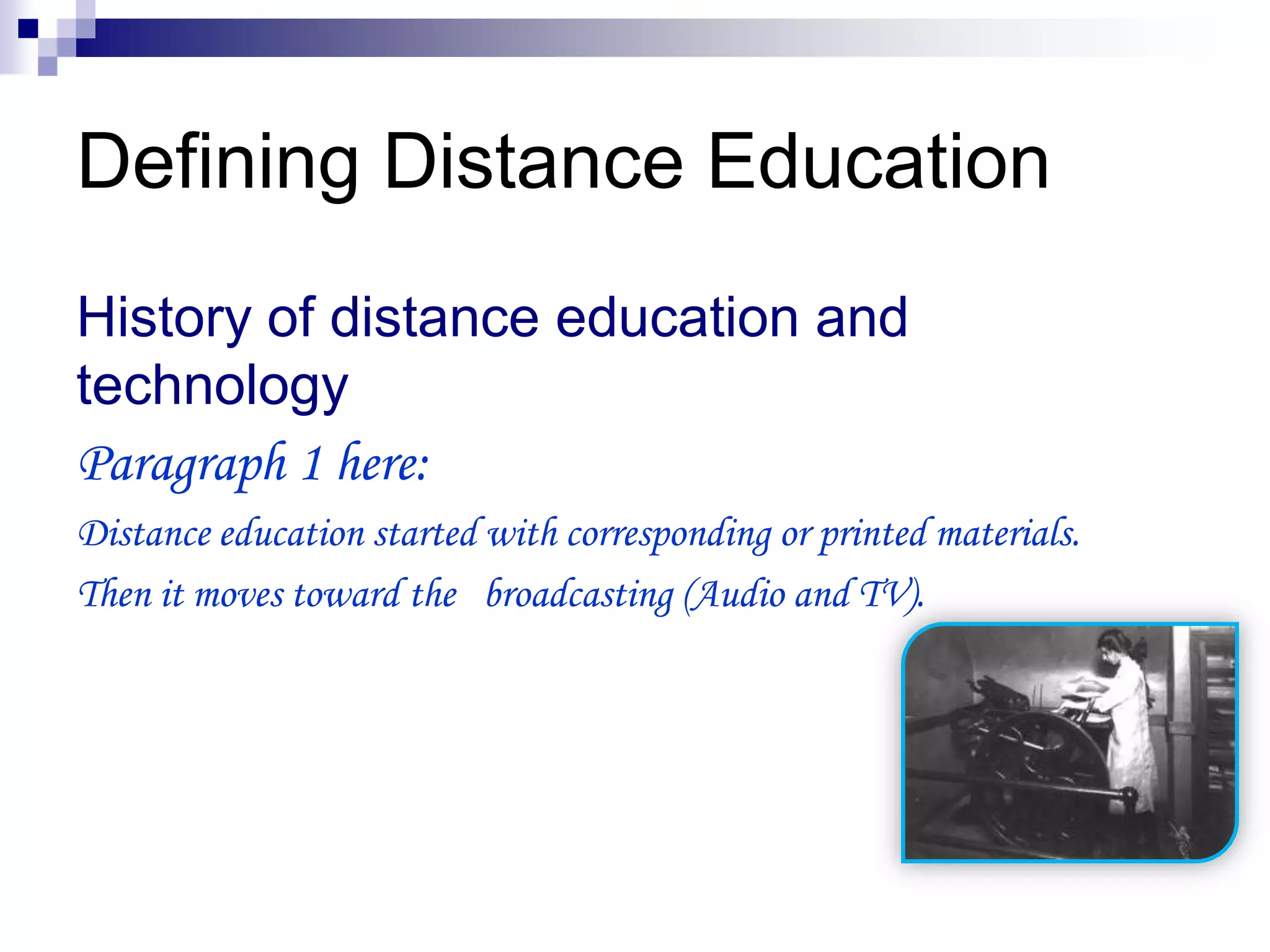 Definition of Distance Education | PPT