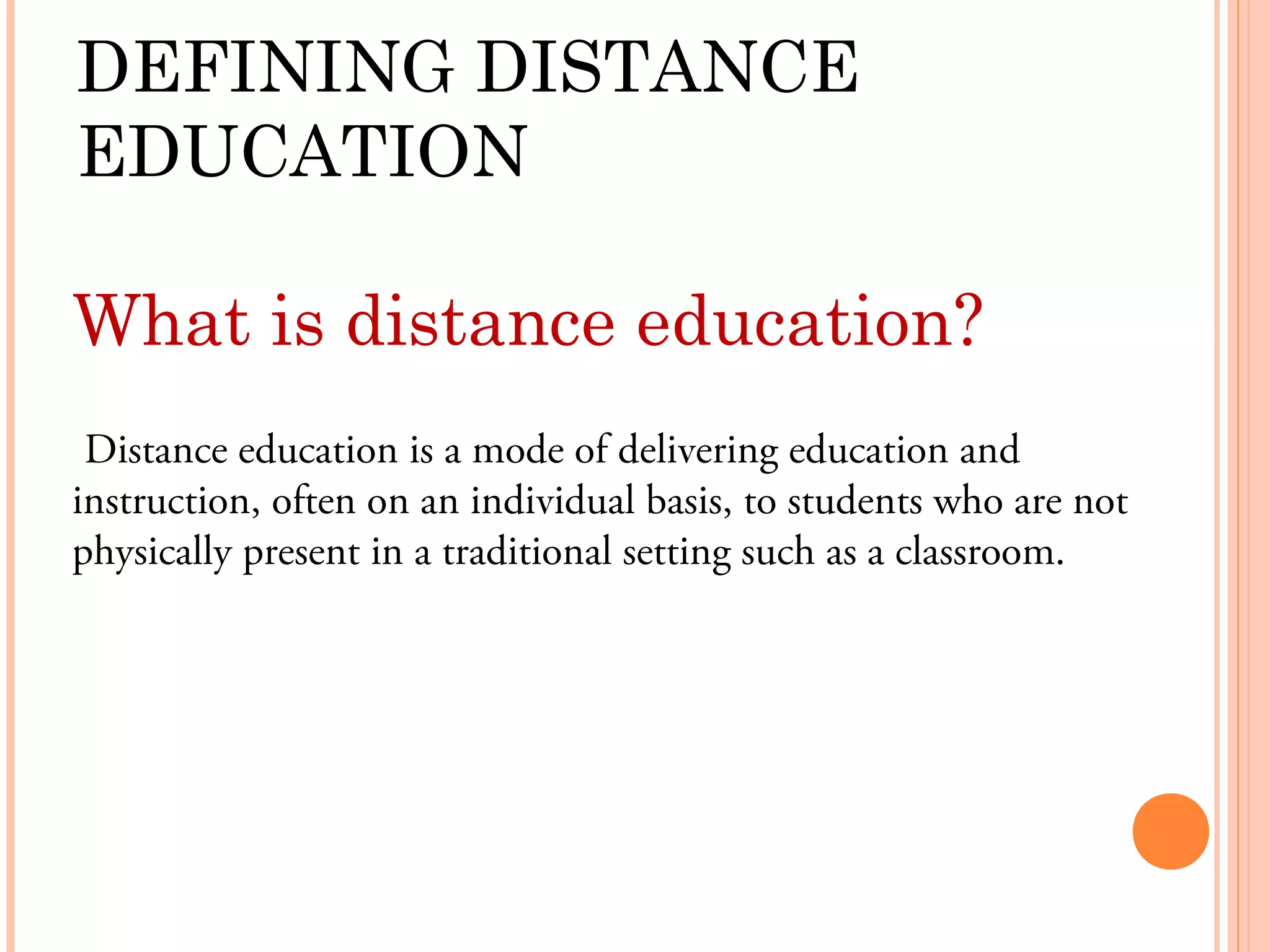Distance learning or Distance education | PPT | Online Education ...