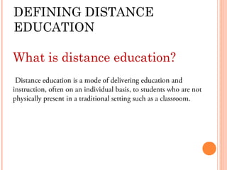 Distance learning or Distance education | PPT