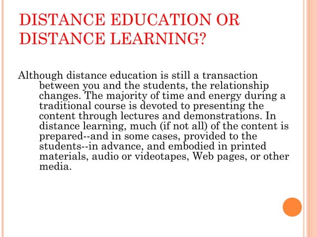 Distance learning or Distance education | PPT