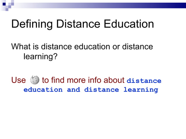 Defining Distance Education | PPT