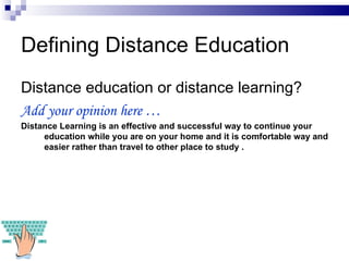 Defining Distance Education | PPT