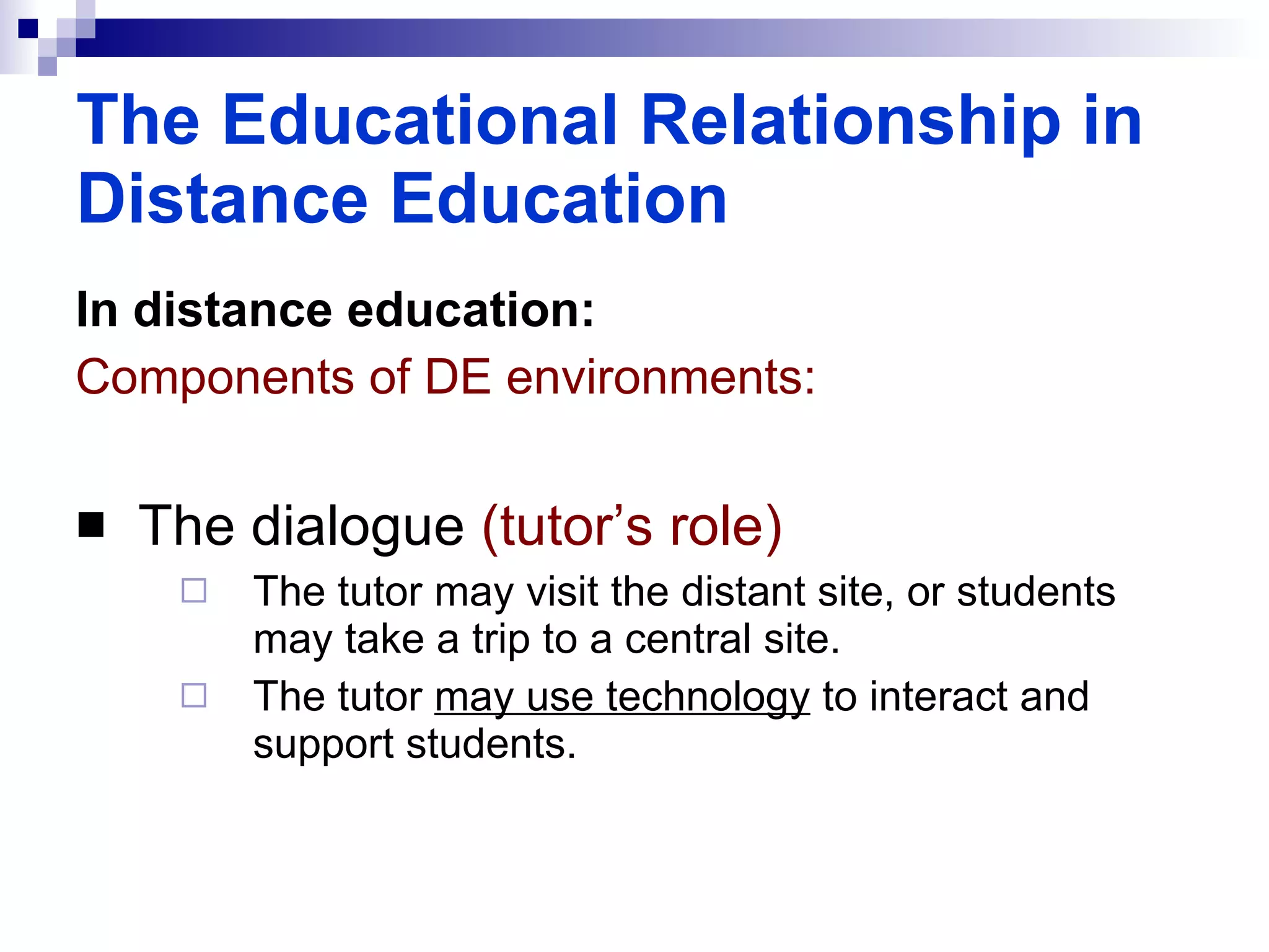 Key Issues in Distance Education | PPT