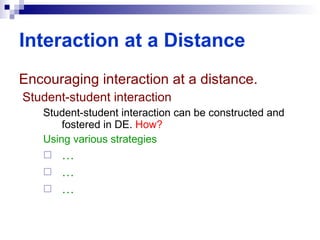 Key Issues in Distance Education | PPT