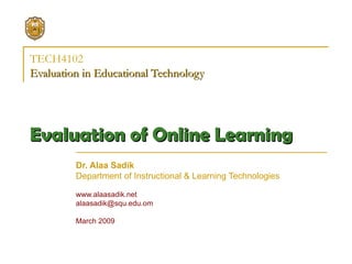 Evaluation of online learning | PPT