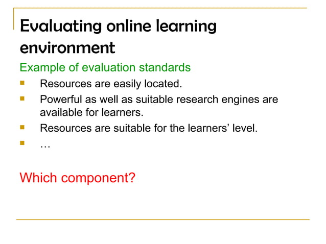 Evaluation of online learning | PPT
