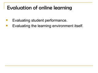 Evaluation of online learning | PPT