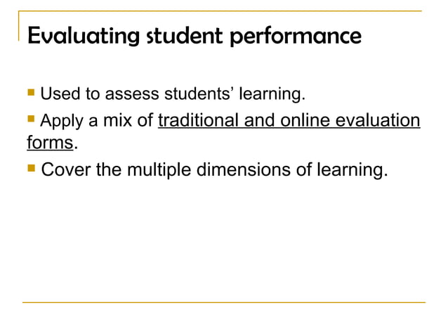 Evaluation of online learning | PPT