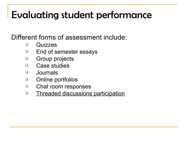 Evaluation of online learning | PPT