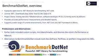 Software Performance Benchmarking using BenchmarkDotNet Webinar | PPTX | Cloud Computing | Internet