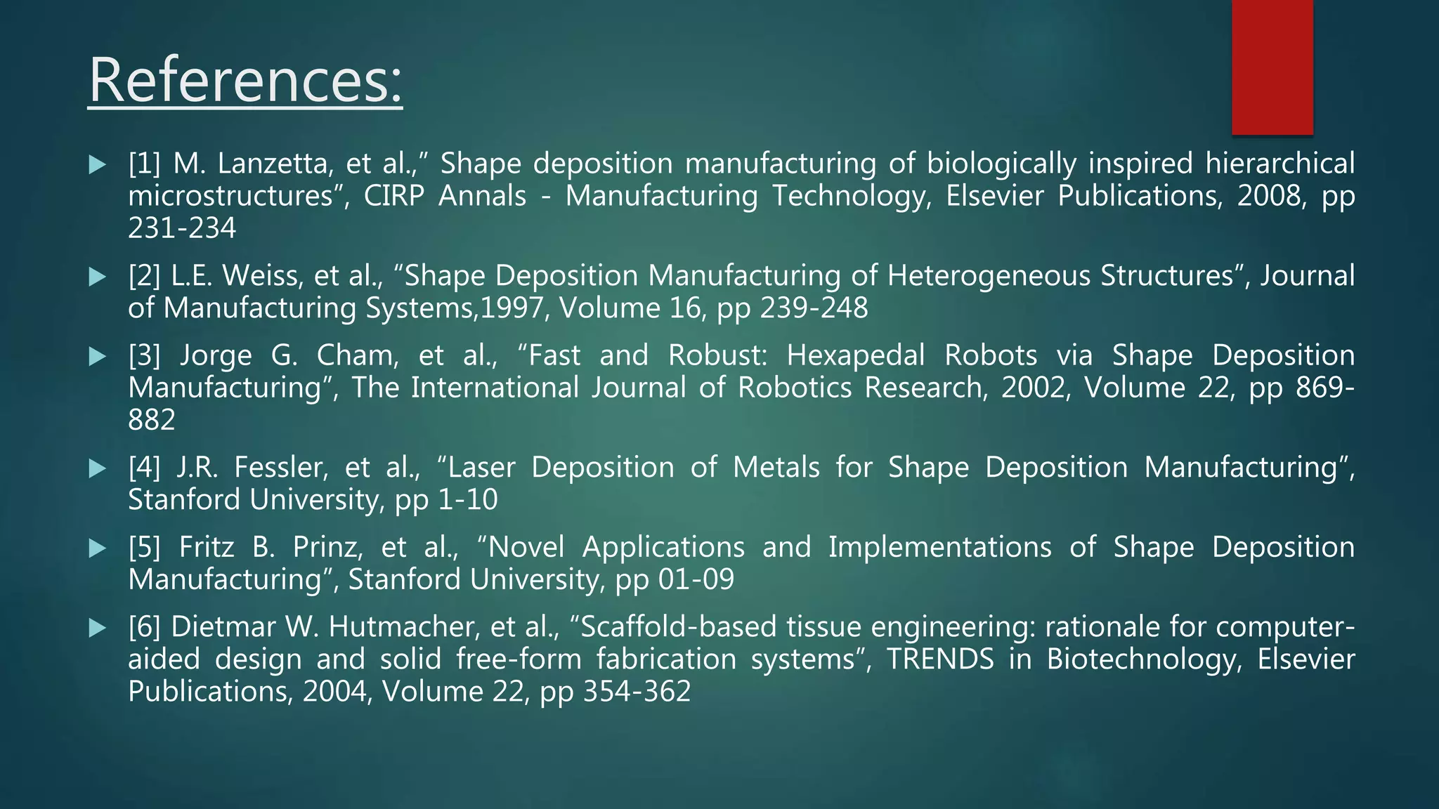SHAPE DEPOSITION MANUFACTURING | PPTX