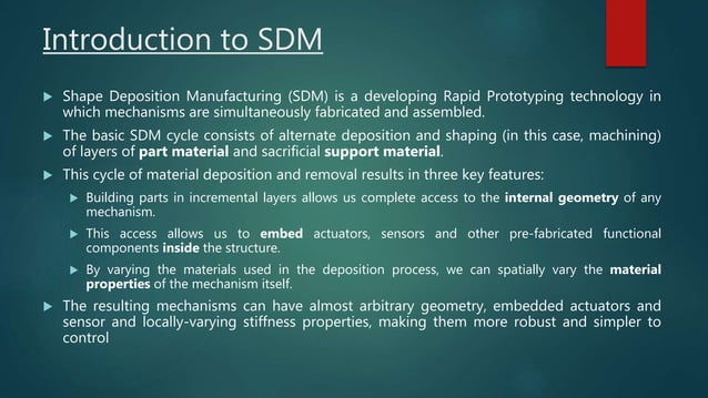 SHAPE DEPOSITION MANUFACTURING | PPTX