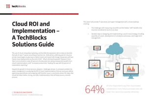 Cloud ROI and Implementation - A TechBlocks Solutions Guide | PDF | Cloud Computing | Internet