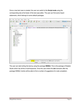 Test Case Creation in Katalon Studio | PDF