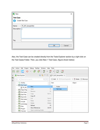 Test Case Creation in Katalon Studio | PDF