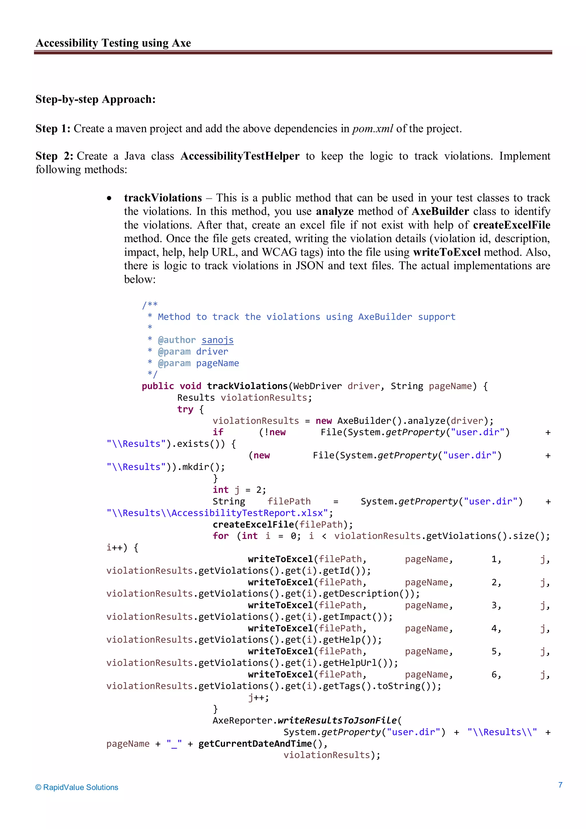 Accessibility Testing using Axe | PDF