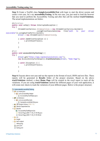 Accessibility Testing using Axe | PDF
