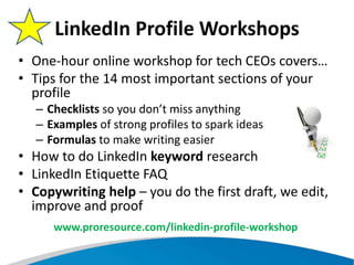 Tech CEOs - LinkedIn Profile Tips | PPTX