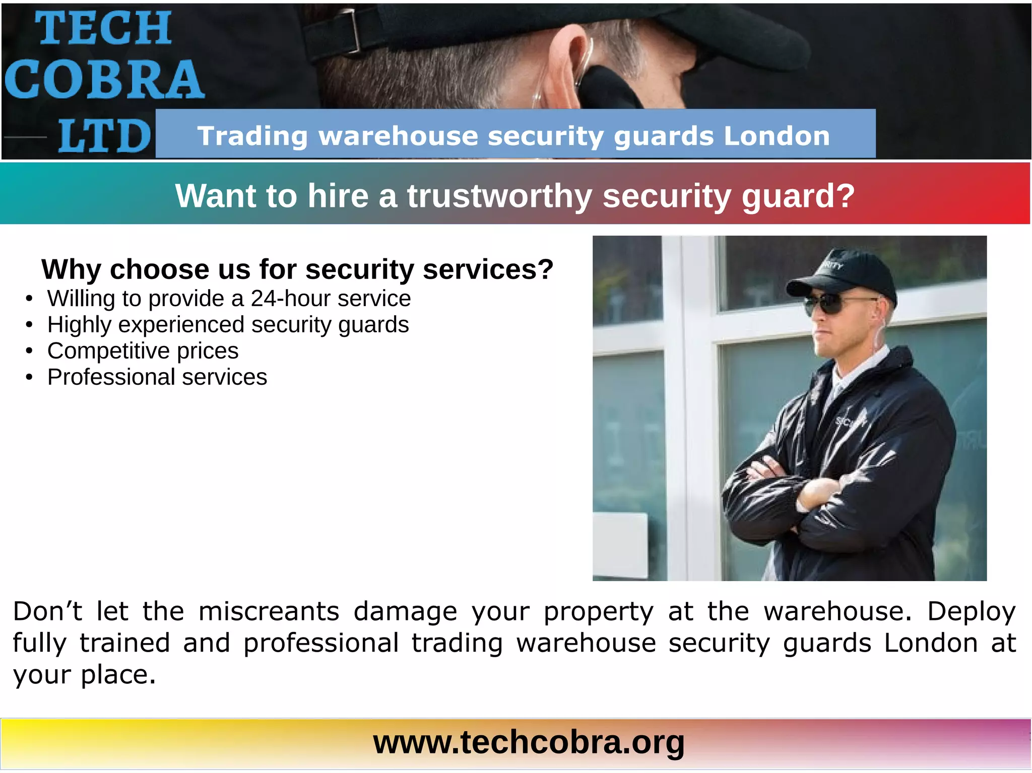 Hire licenced security guards London | PPT