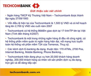 Ngân hàng Techcombank chiến lược kênh phân phối điện tử | PPT