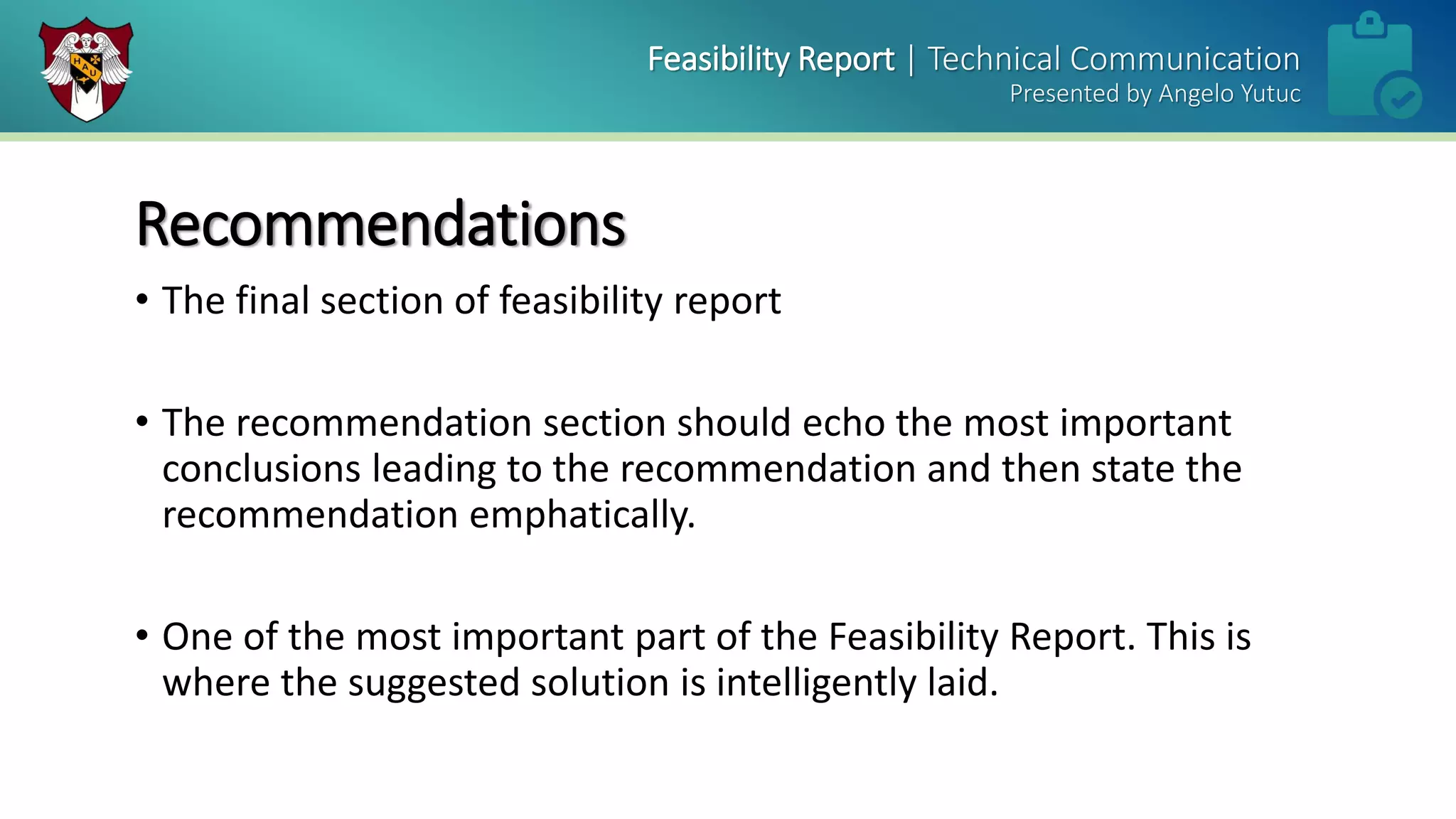 Feasibility Report | PPTX