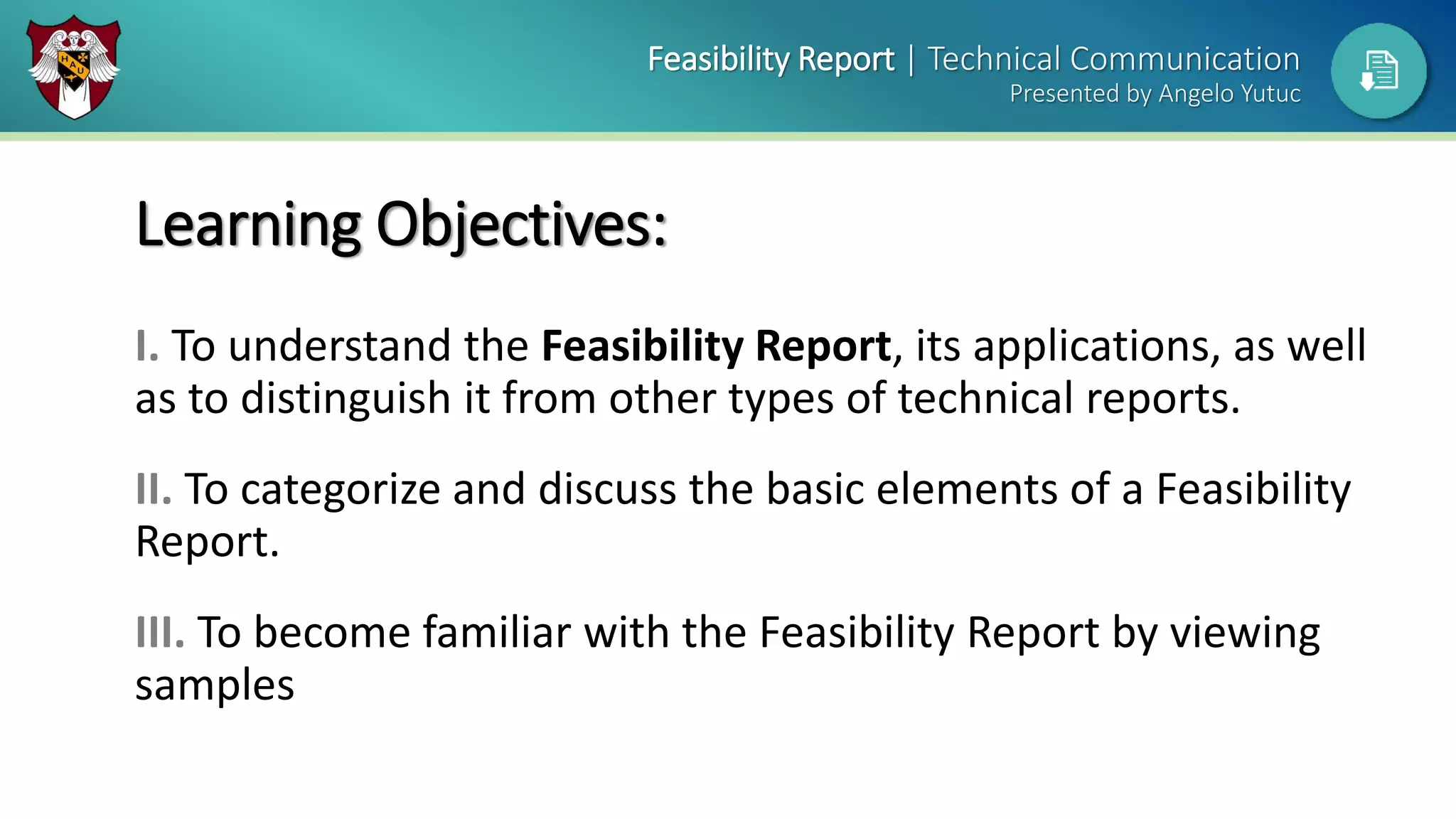 Feasibility Report | PPTX