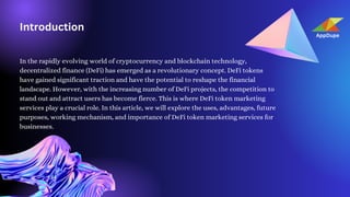 DeFi Token Marketing Services: Driving Success for Businesses | PDF