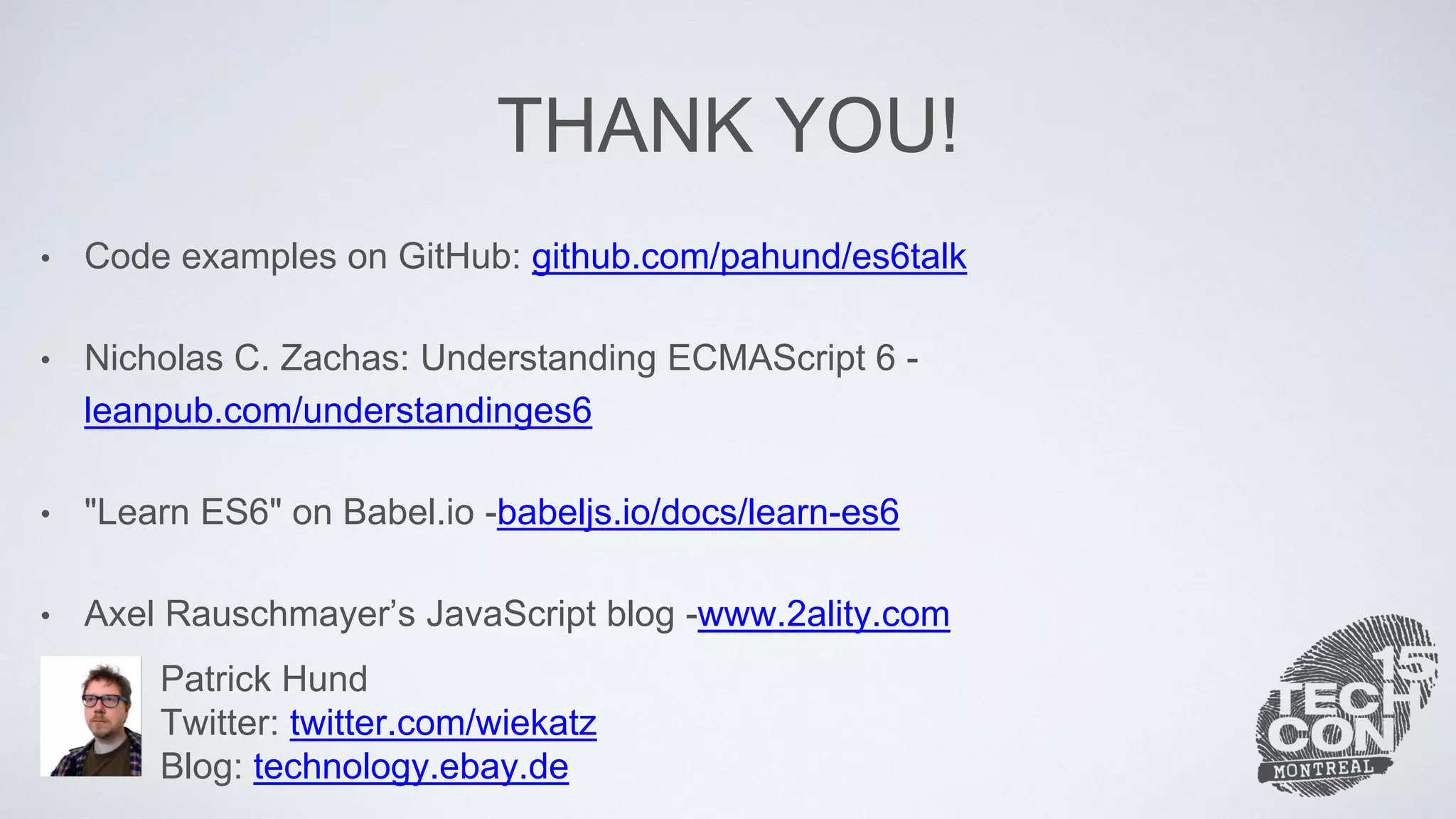 ES6 - The Future of JavaScript - Now! | PPT