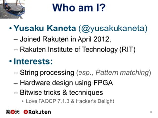 [RakutenTechConf2013] [D-3_2] Counting Big Data by Streaming Algorithms | PPT