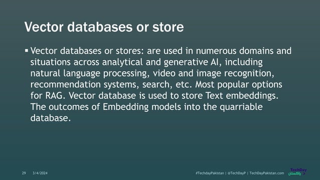 TechDayPakistan-Slides RAG with Cosmos DB.pptx | Databases | Computer Software and Applications