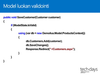 TechDays 2013 Jari Kallonen: What's New WebForms 4.5 | PPT