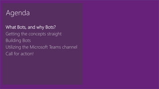 Practical Microsoft Bot Framework for Office 365 developers | PPTX