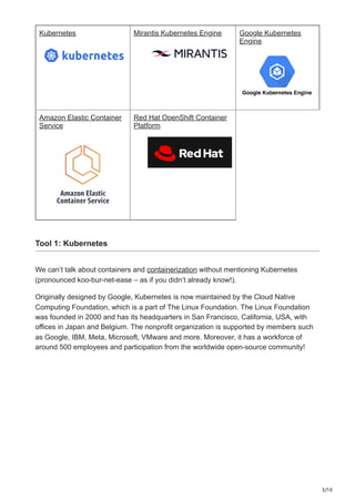 Top 5 Container Management Software Of 2023 - TechDogs | PDF