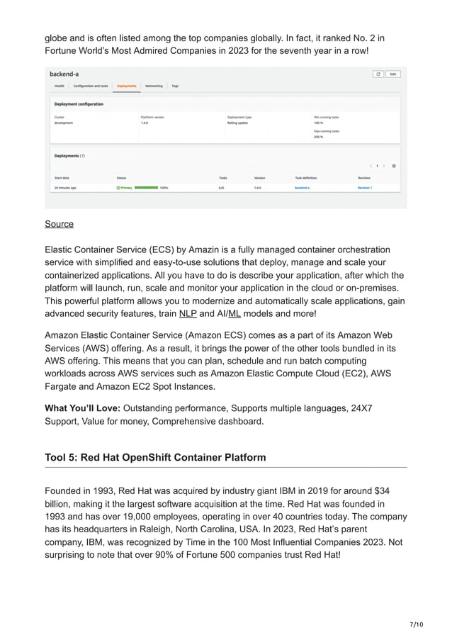 Top 5 Container Management Software Of 2023 - TechDogs | PDF