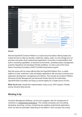 Top 5 Container Management Software Of 2023 - TechDogs | PDF