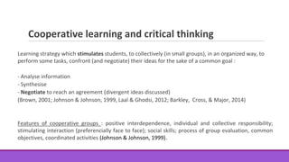 Enhancing college students’ critical thinking skills in cooperative ...