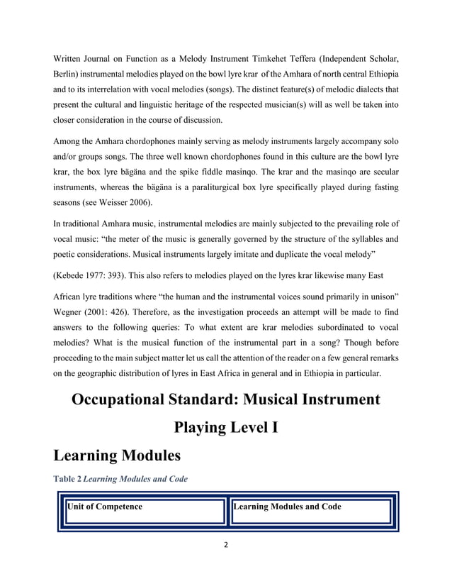 Techer Guide and Learner Guide Abele Begena Traditional Musical ...