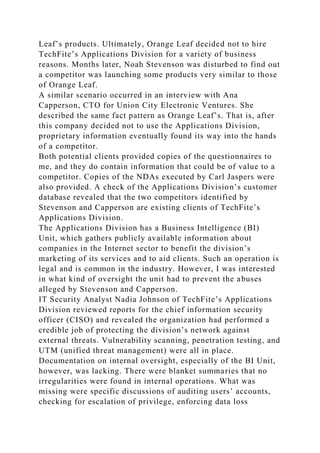 TechFite Case StudyBackground of CompanyTechFite is traded on.docx