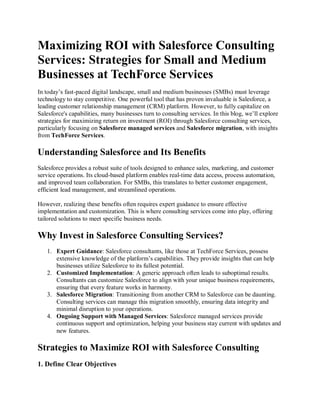 Salesforce Consulting Services - TechForce | PDF