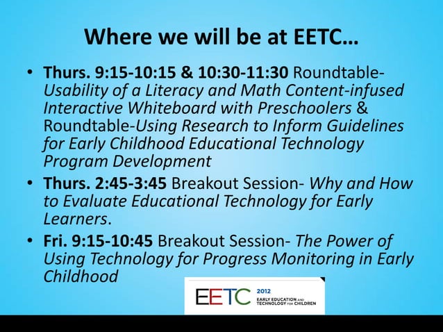 Technology For Progress Monitoring EETC 2012 | PPT