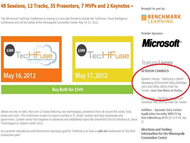 TechFuse 2012: Rich Coexistence | PPTX | Email | Internet