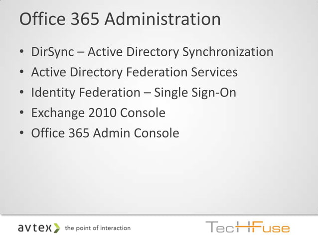 TechFuse 2012: What does Office 365 mean to your organization? | PPT ...