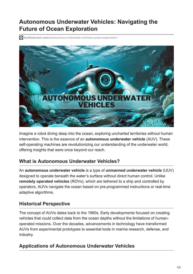 techfuturism.com-Autonomous Underwater Vehicles Navigating the Future ...