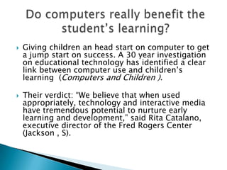 Technology in Early Childhood Classrooms | PPTX